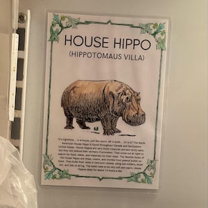 House Hippo Sign, House Hippo Housewarming Gift, Card Only, Digital ...