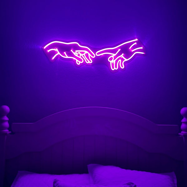 HAND OF GOD Neon Sign Light Office Living Room Interior Design, Neon ...