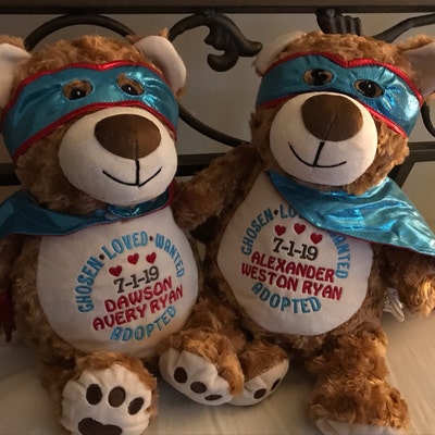 Adoption Gift, Personalized Stuffed Animal, Child Adoption - Etsy