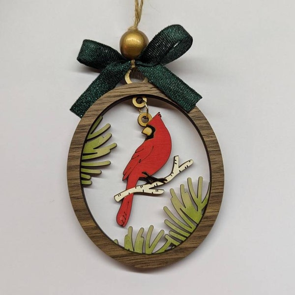 Cardinal Ornament Svg, Memorial Laser SVG, Glowforge Ornament Svg ...