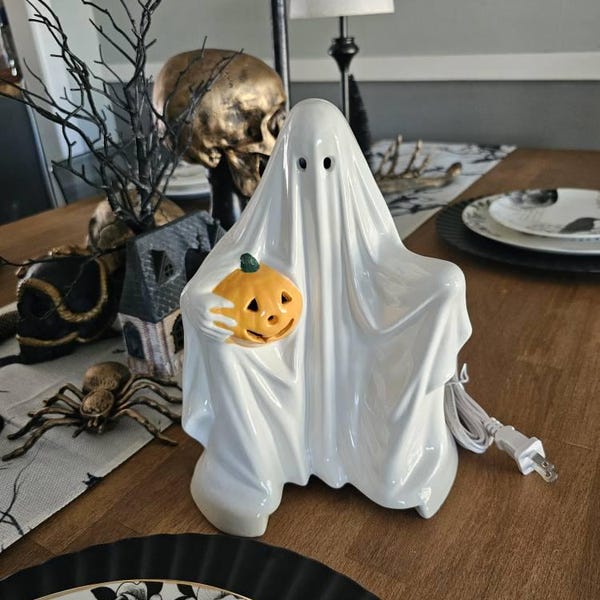 Ceramic Ghost Lamp - Finished - Etsy