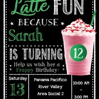 Coffee Shop Birthday Invitation Instant Download Printable, Pink Frappuccino Invite, Frappy ...