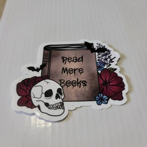 Read More Books Vinyl Sticker, Book Sticker for Laptop, Gothic Stickers ...