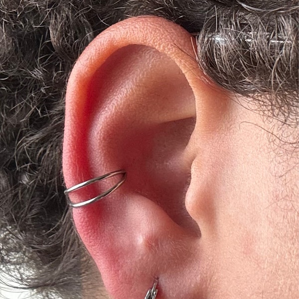 18G Double Hoop Septum Ring/hinged Hoop/tragus Hoop/daith Hoop/helix ...