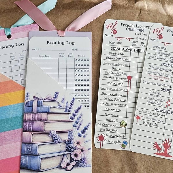 Bookmark Pouch + Reading Log & TBR Log Bookmarks || Colorful *BUNDLE ...