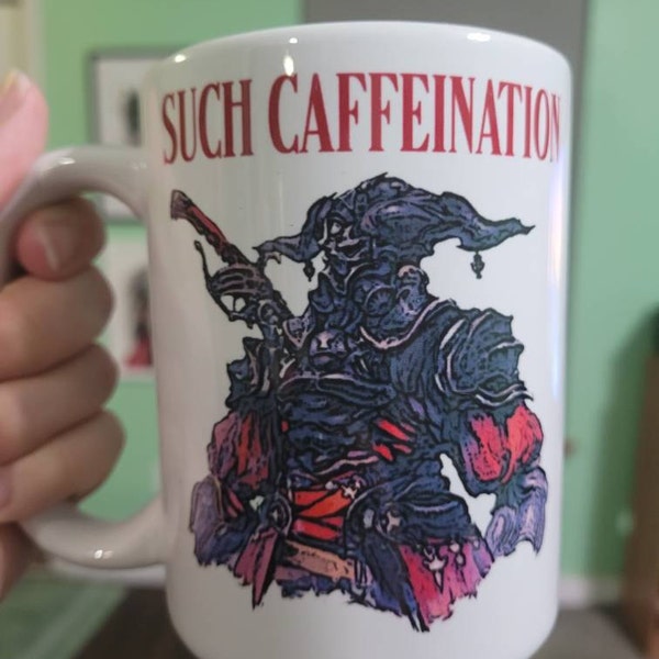 FFXIV Coffee Mug Gaius "such Caffeination", FF14 Mug Gaius Meme Coffee ...