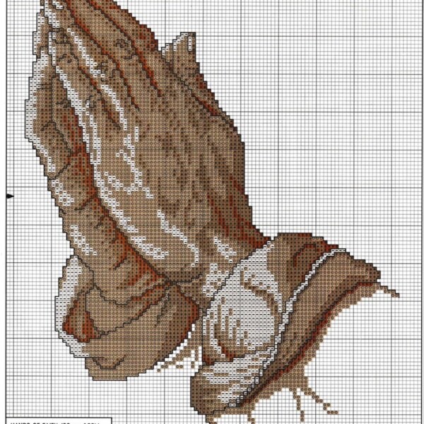 Cross Stitch Religious Pattern Book PDF Praying Hands Prayer Veneration ...