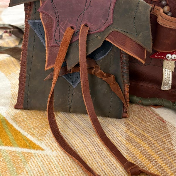 Leather Backpack Purse, Handmade Leather Bag, Leather Leaf Backpack ...