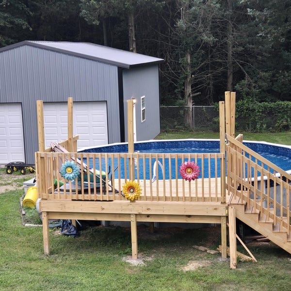 Plans for Above Ground Pool Deck , 12x22 Oval Pool. - Etsy