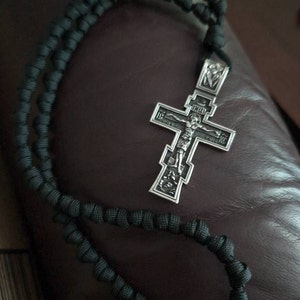 Black Eastern Orthodox Prayer Rope Chotki, 33 Count Barrel Knots. 550 ...