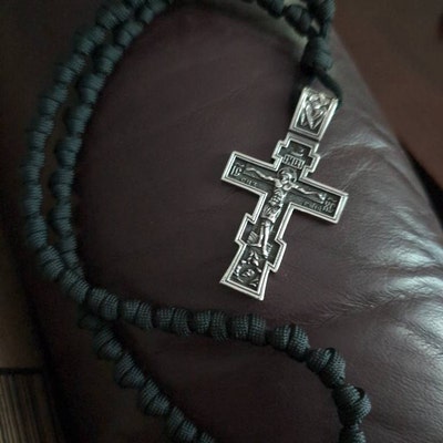 Black Eastern Orthodox Prayer Rope Chotki, 33 Count Barrel Knots. 550 ...