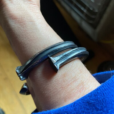 Black Iron Ring Band, Hand Forged Pagan Ring, Adjustable Men's or Women ...