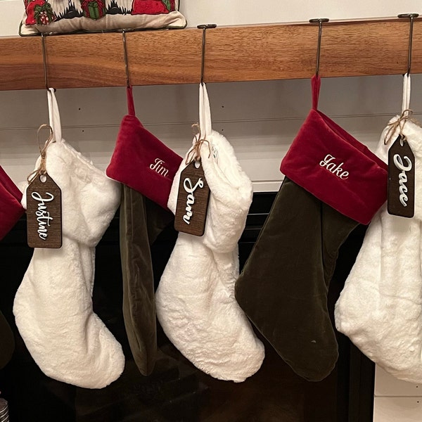 Stocking Name Tags: Christmas Decor, Stockings, Personalized Stockings ...