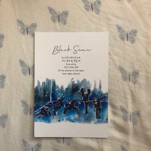 BTS Lyrics Postcard Set, A6, Fanart, Black Swan, Ugh!, We Are ...