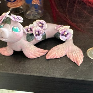 Aqua Blue Chubby Shark Figurine jewel Polymer Clay Sculpture, Ocean ...