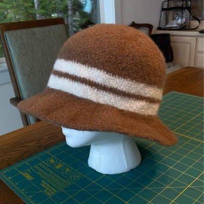Felted Wool Hat Crochet PATTERN, Flat Brim or Rolled Edge, Easy ...
