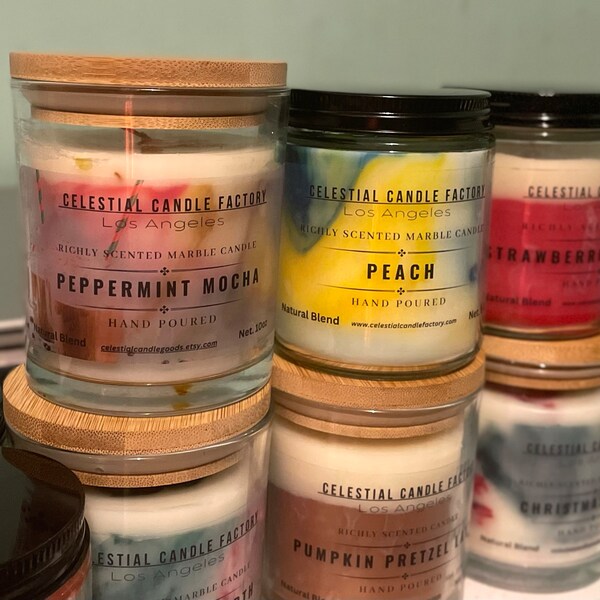 Hand Poured 10 Oz Candle Jar, Candy Cane Scented Candle - Candy Cane - Etsy