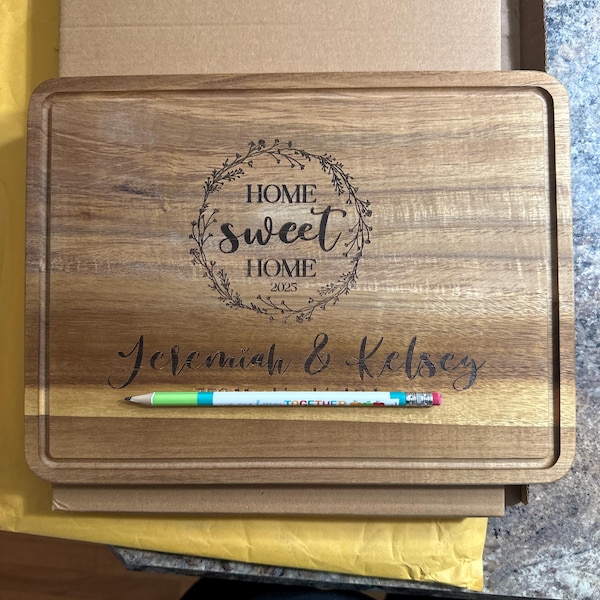 Personalized Home Sweet Home Cutting Board, Address Cutting Board ...