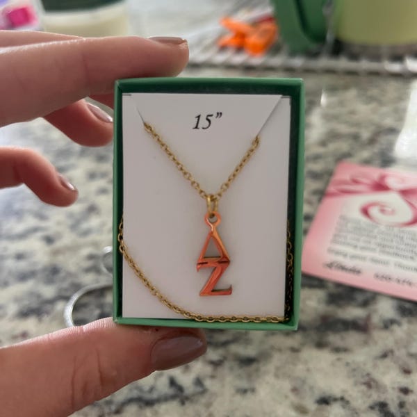 Tri Delta Delta Delta Greek Sorority Lavalier Pendant Drop Charm Chain ...