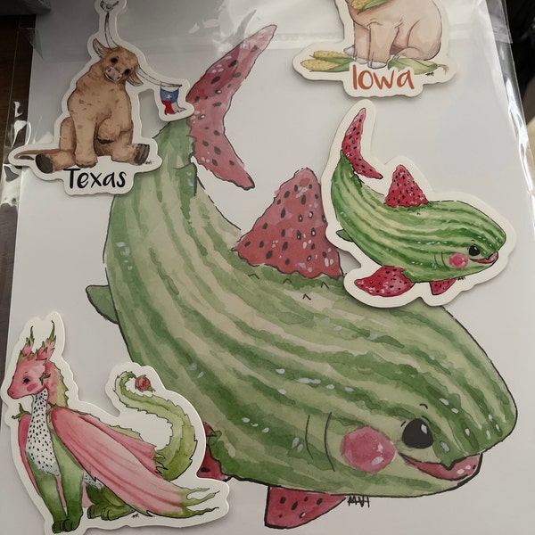 Watermelon Shark Print - Etsy