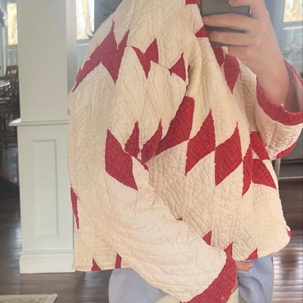 Taffy Pull Bow Quilt Throw / Modern Patchwork Colorful Quilt / Handmade ...