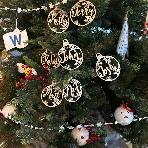 Personalized Christmas Ornaments Personalized Custom Bauble Laser Cut ...