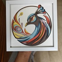 3d Peacock, Shadow Box Templates, 3D Bird Shadow Box / SVG for ...