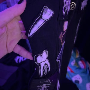 Skeleton Back Patch Black Metal Back Patch, Goth Backpatch, Death, Bones, Skull, Anatomy, Black ...