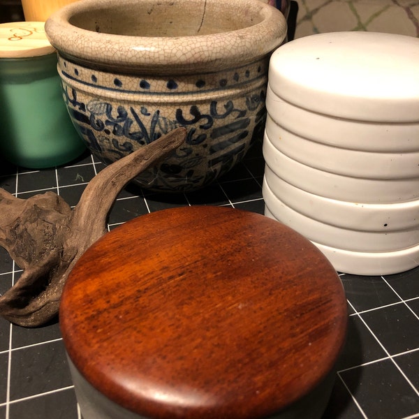 ROUND INK STONE Natural Stone Chinese Inkstone | Wooden Cap | 3 Sizes ...