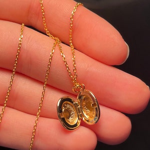 Mini Locket Necklace, Oval Locket Necklace, Gifts for Her, Birthday ...