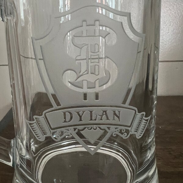 Custom Beer Mug / Monogram Beer Mug / Custom Beer Glasses / Etched Beer ...
