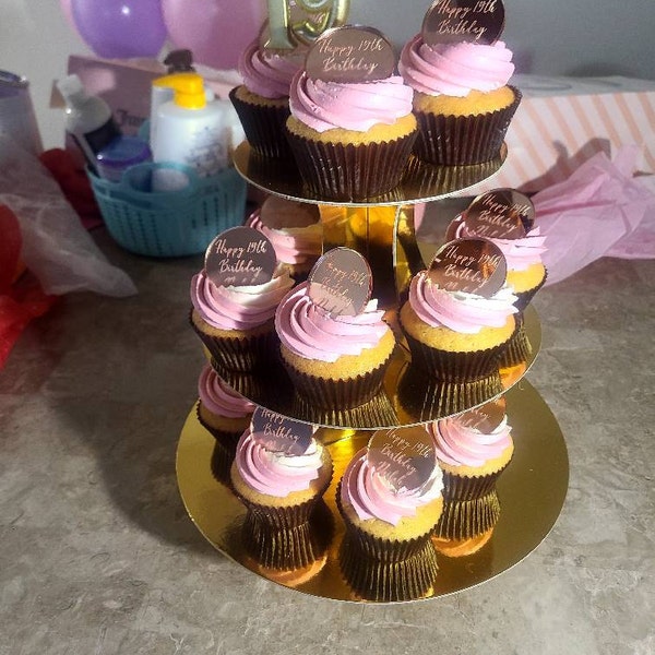 Personalized Cupcake Toppers With Picks | Round Cupcake Toppers ...