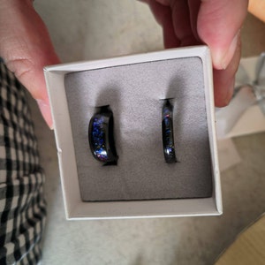 Galaxy Orion Nebula Ring for Women, Engagement Ring Set, Black Titanium ...