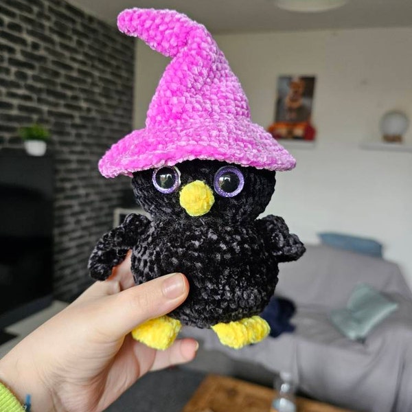 Crow Wizard Crochet Pattern , Amigurumi Mini Magical Raven Crochet PDF ...