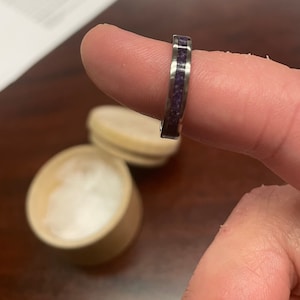 Unique Handcrafted Women's Titanium Wedding Band With Amethyst and ...