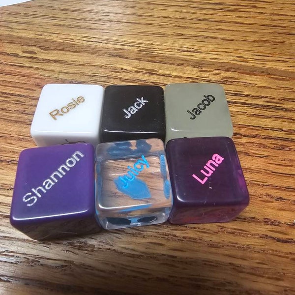 One Custom Dice With Your Choice of Pips - Personalized D6 - Engraved ...