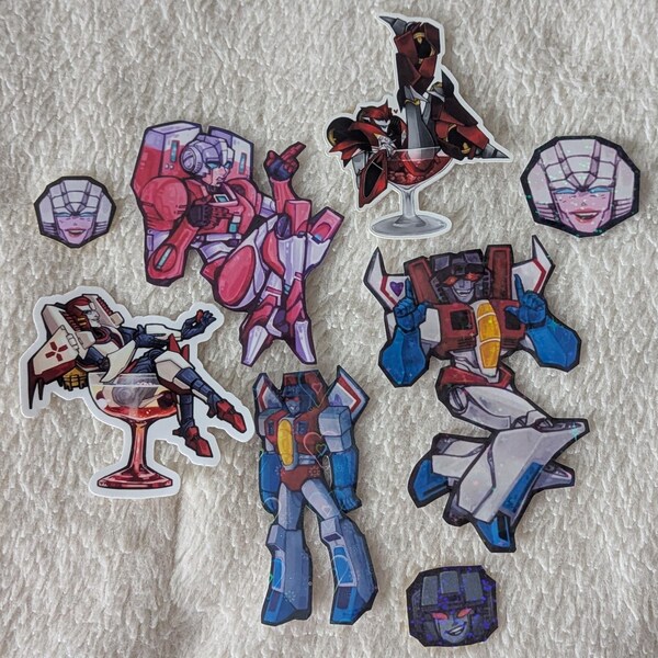 Transformers Trine Keychains, Hand Cut Stickers, Starscream ...