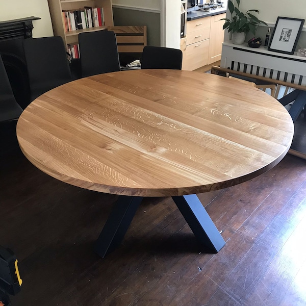 Uk Handmade Solid Oak Rectangular Dining Table Chunky Oak Kitchen 4676