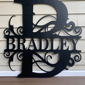 Split Letter Monogram-metal Sign-door Hanger-family Sign-housewarming ...