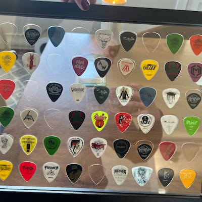 Guitar Pick Display Black 8 X 10 Double Sided Horizontal Holds 30 ...