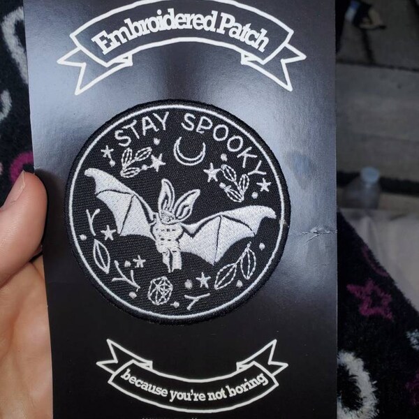 Spooky Bat Pastel Goth Patch | Iron on | Gothic Halloween Patches ...