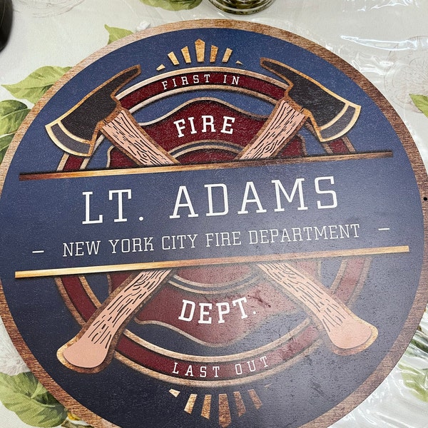 Firefighter Wood Sign - Fireman Sign, Custom Wood Sign, First Responder ...