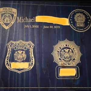 Personalized NYPD SCPD NCPD Retirement Plaque Shield Backing Medal ...
