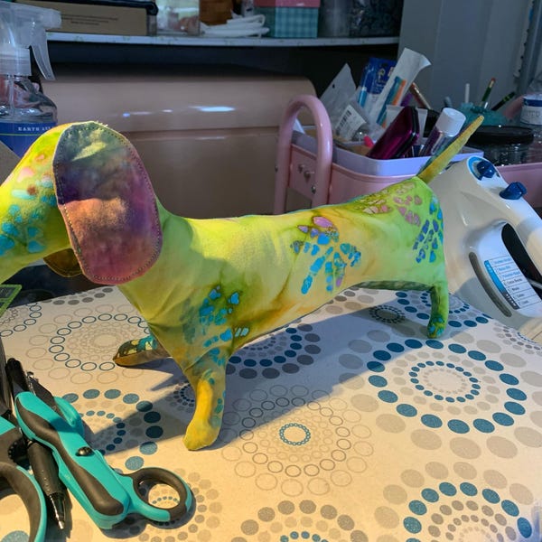 Dachshunds Sausage Dog Sewing Pattern, Beginners Easy Patchwork Soft Toy Pattern, DIY, Memory ...