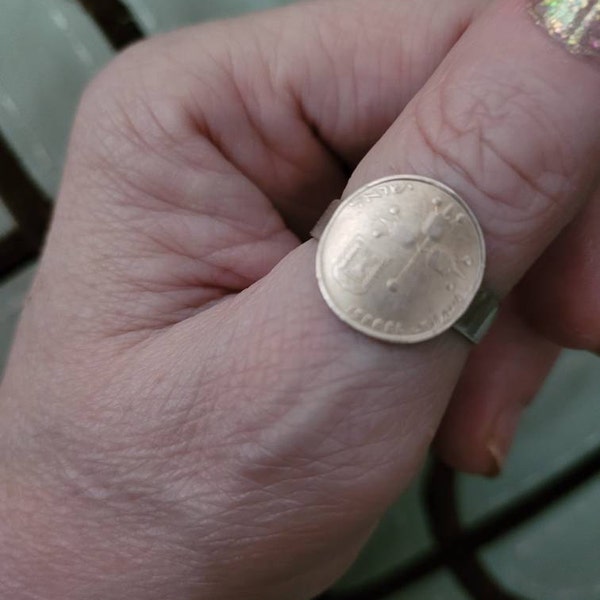 Handmade Antique Coin Ring, USA American Indian Head Penny Sterling ...