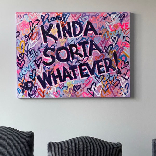 Graffiti Wall Art. Pop Love Painting. Street Art. Preppy Abstract. Teen ...
