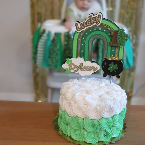 Lucky One First Birthday Cake Topper, St. Patrick's Day Cake Topper ...