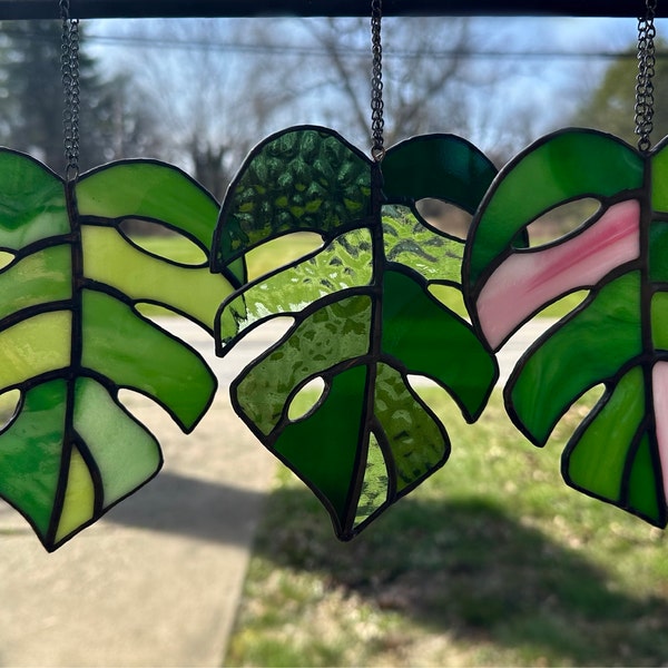 Mini Monstera Stained Glass Pattern: Beginner DIY (digital Download) - Etsy