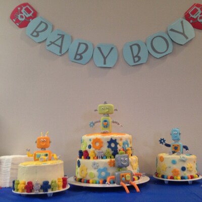 Robot Banner Robot Party Robot Baby Shower - Etsy