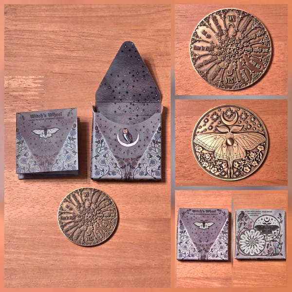 Witch's Wheel Spinning Oracle, a Collectable Coin for Divination and ...